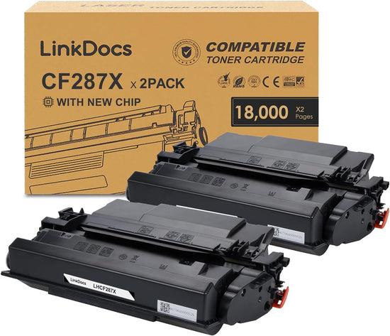 87X High Yield Toner Cartridge for HP Laserjet Printer (2-Pack, Black ...